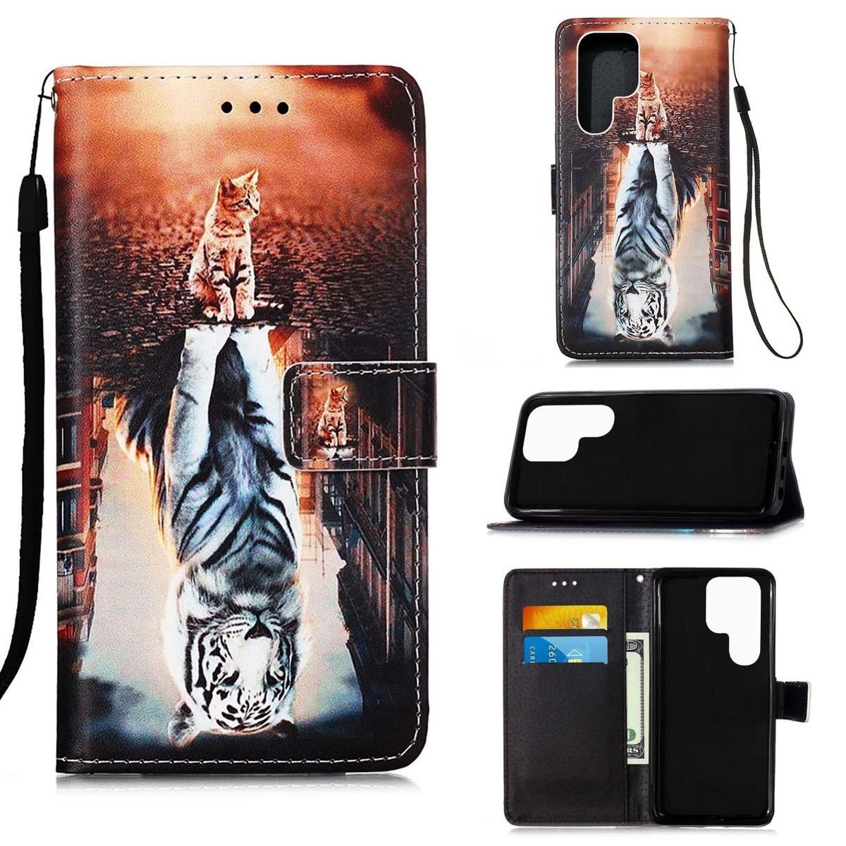 Wigento Handyhülle Für Samsung Galaxy S22 Ultra 5g Kunstleder Handy