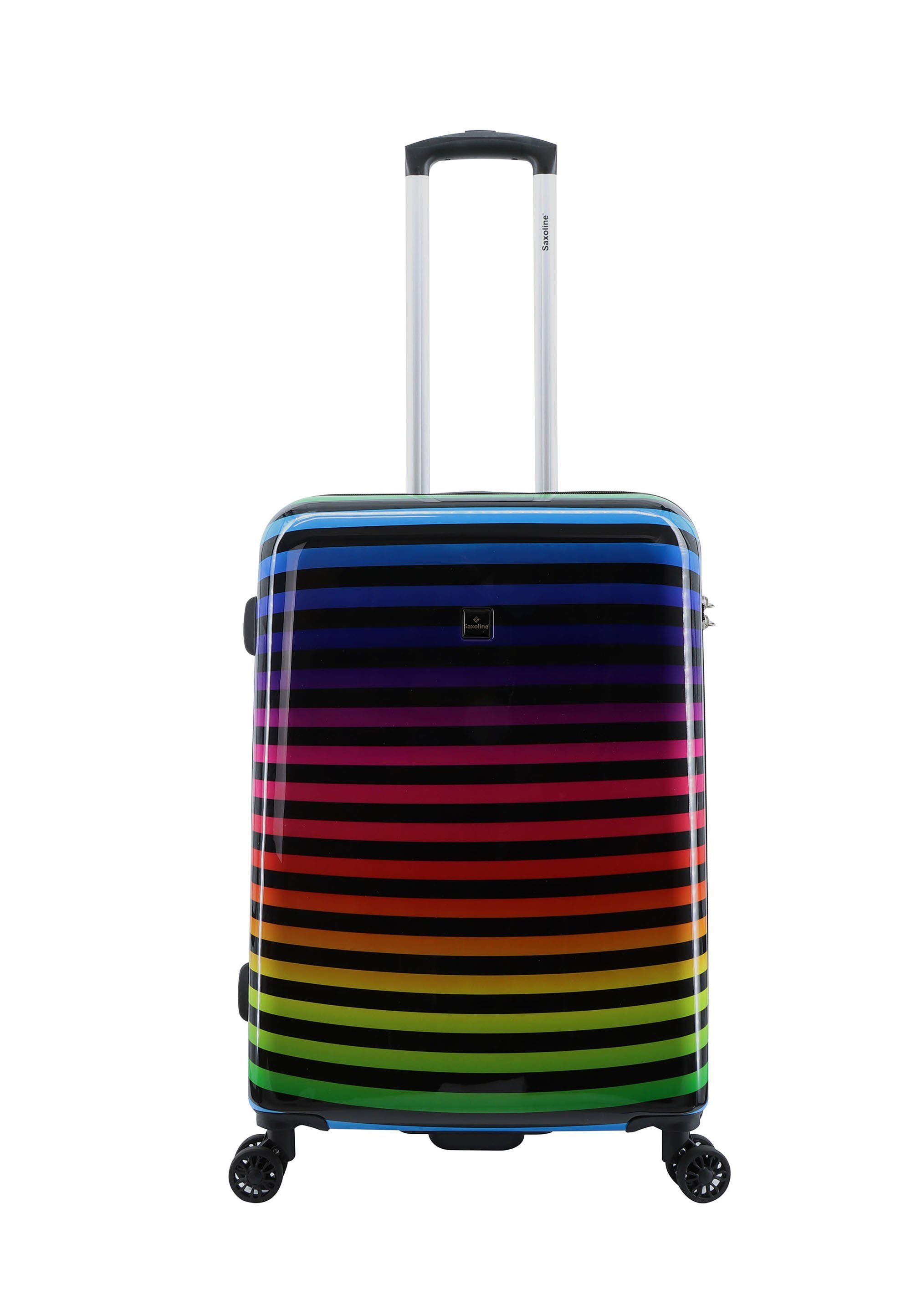Saxoline® Koffer Color Strip, aus Polycarbonat-Material, Reisekoffer
