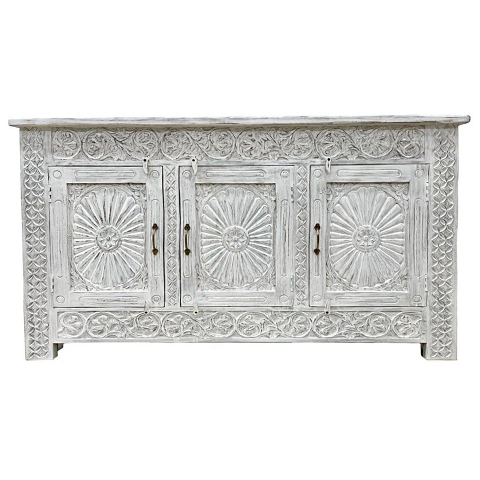 Oriental Galerie Unterschrank Weißes Sideboard Santo Indien 160 Cm