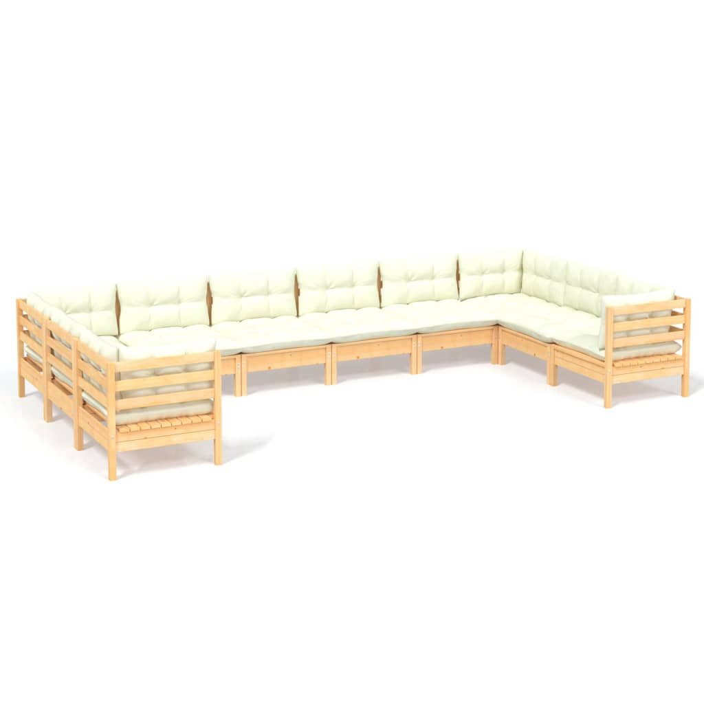 Dotmall Gartenlounge Set 10 Tlg Garten Lounge Set Mit Kissen Kiefernholz