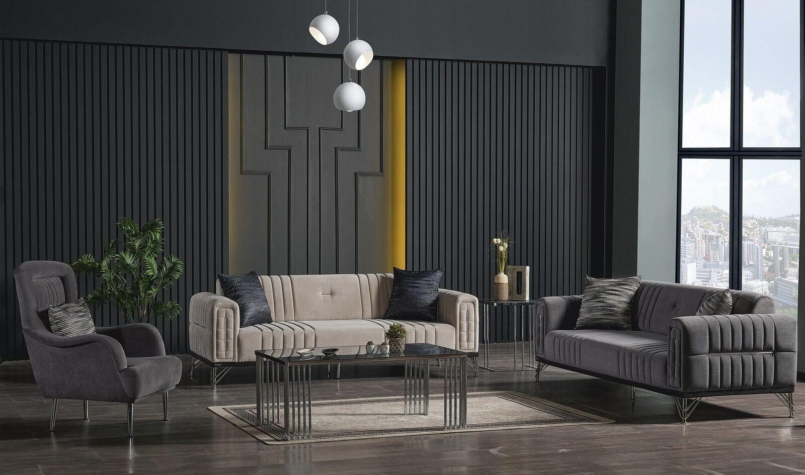Jvmoebel Wohnzimmer Set Sofagarnitur 331 Sitzer Textil Modern