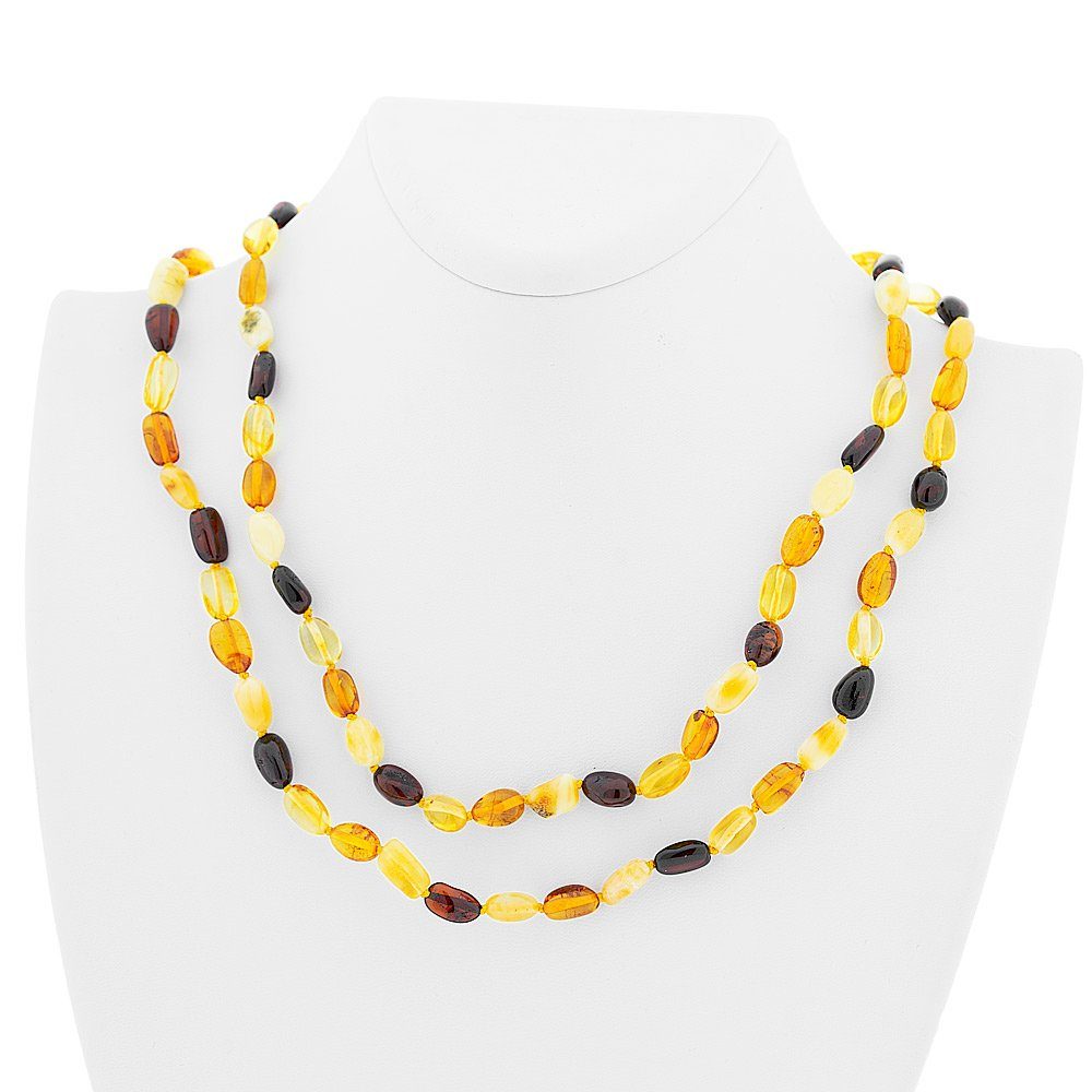 AmberProfi Collier (Bernsteinkette, 1-tlg., mit Kleinsteinen 90 cm), 4 ...