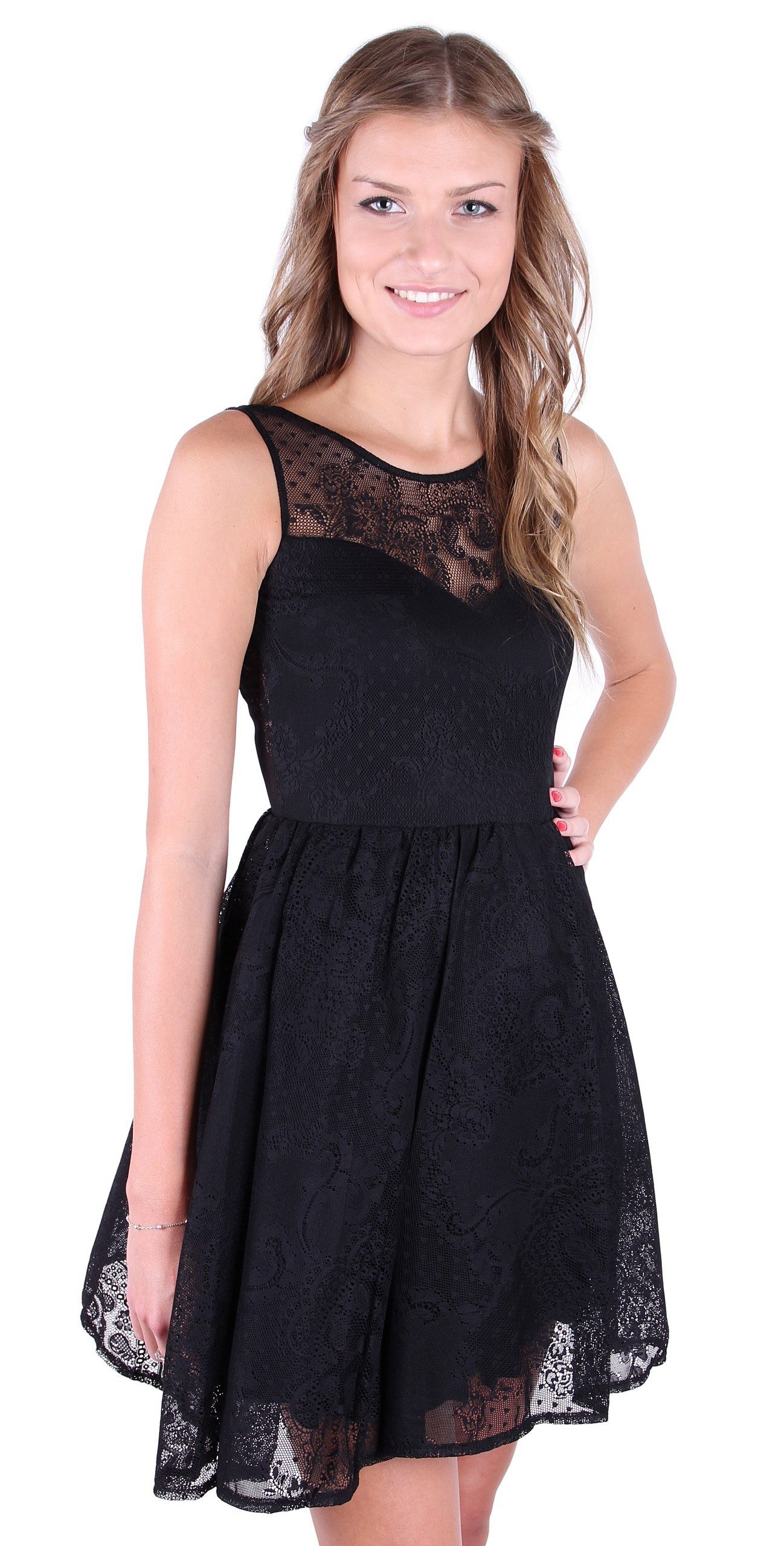 Sarciaeu Minikleid John Zack Schwarzer Spitzenballerina Mini M