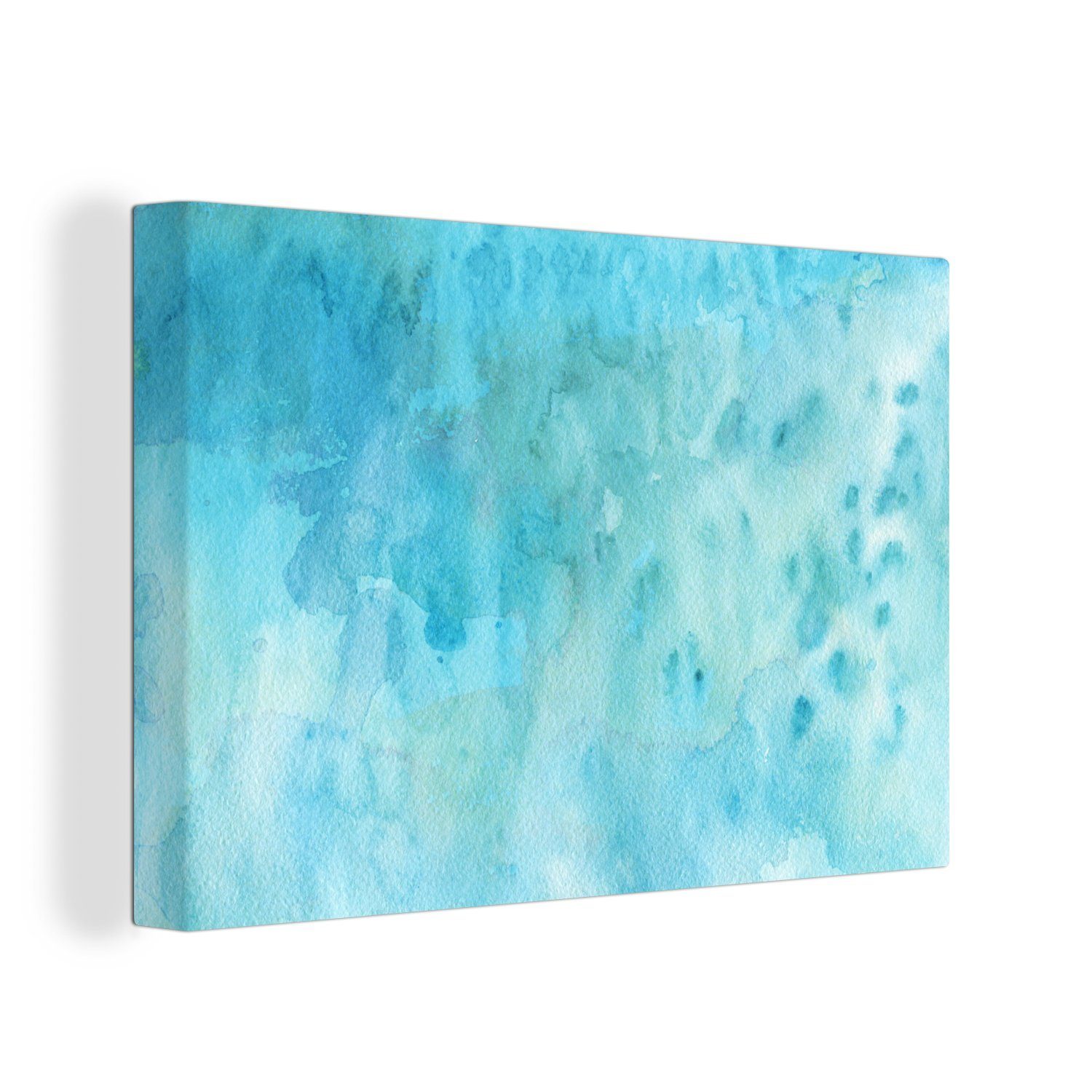 Onemillioncanvasses® Leinwandbild Aquarell Türkis Abstrakt 1 St