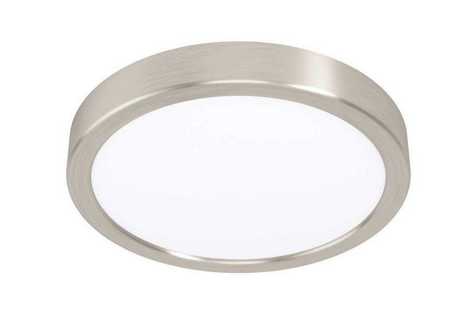 Eglo Led Deckenleuchte Fueva 1 Flammig Ø 21 Cm Nickelfarben Weiß