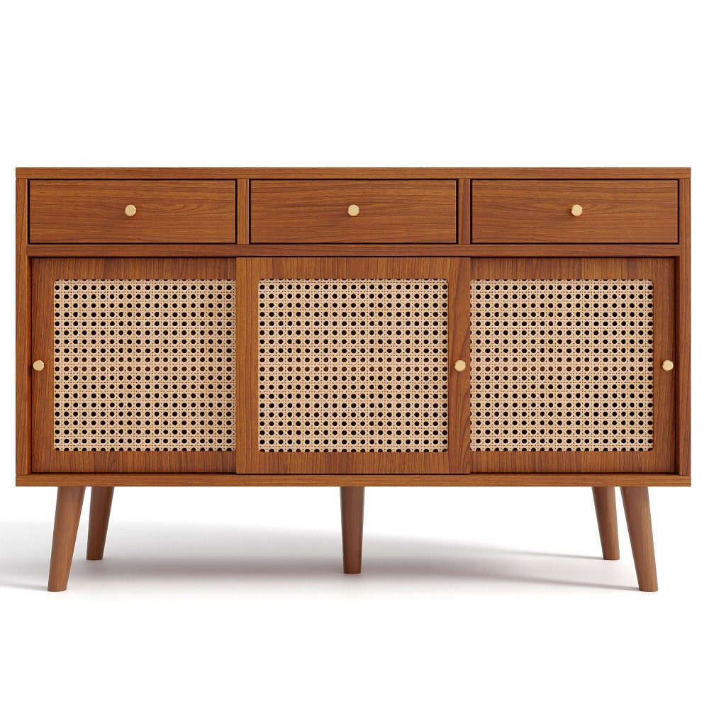 Sikaini Beistellschrank Sideboard Kommode Mit 3 Schubladen Und 3