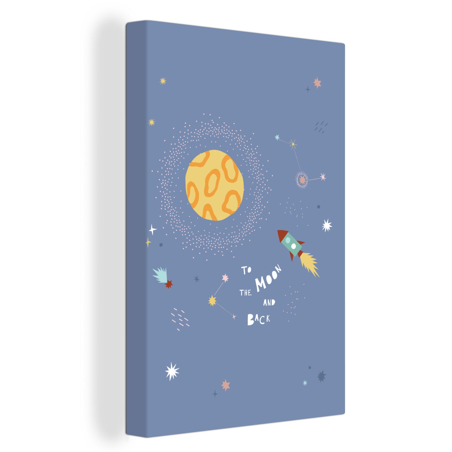 Onemillioncanvasses® Leinwandbild Rakete Sterne Kinderzimmer 1 St