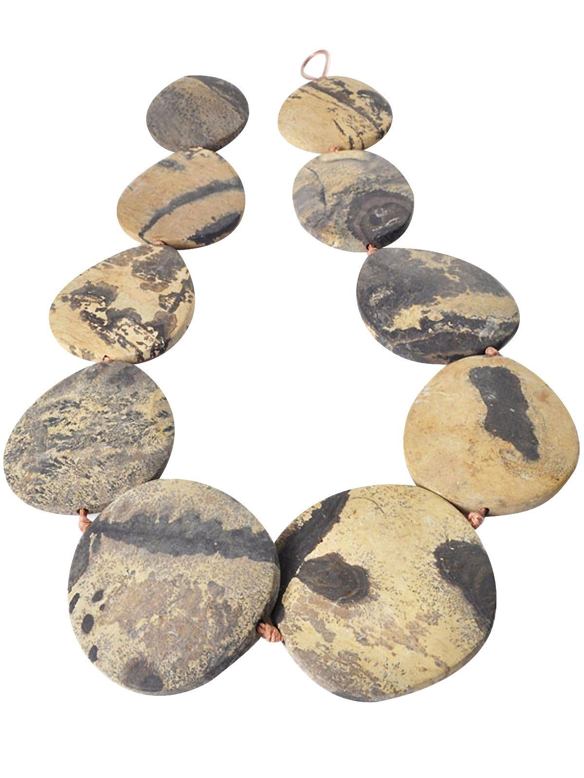 StoneTrip Schmuck-Kettenstrang, Dendritenmarmor