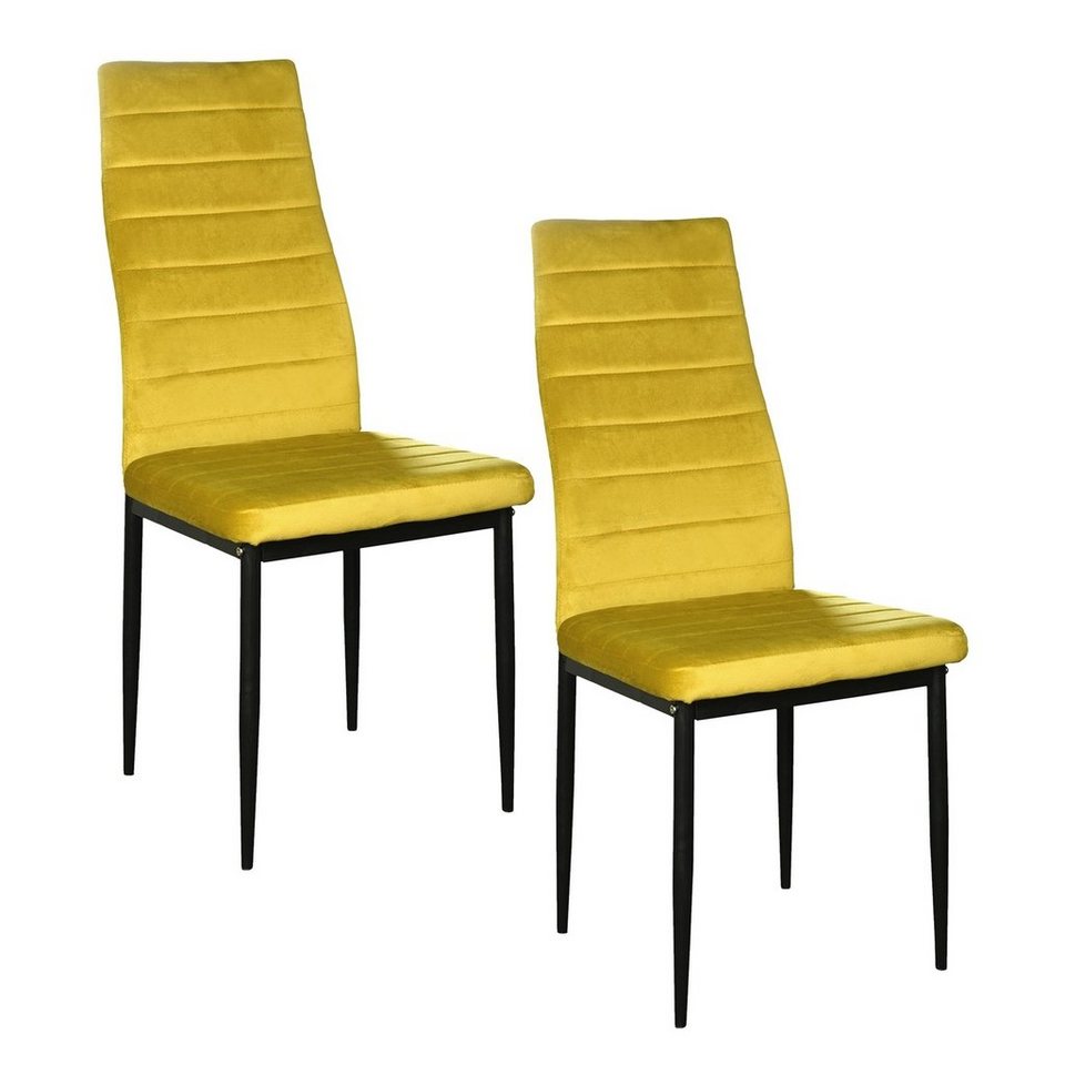 Hti Living Esszimmerstuhl Esszimmerstuhl Samt 2er Set Memphis Gelb Set