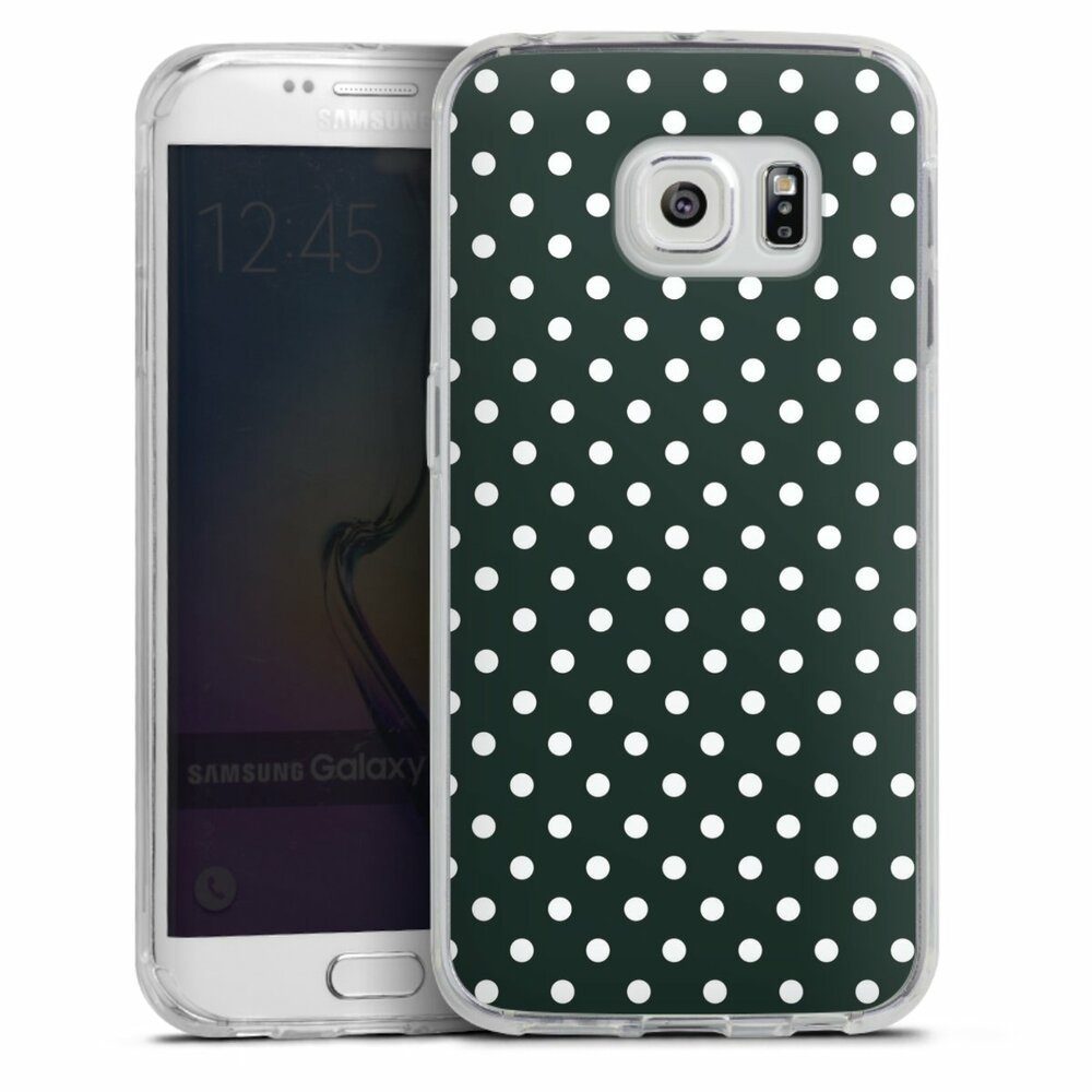 Deindesign Handyhülle Punkte Retro Polka Dots Polka Dots Schwarz Und