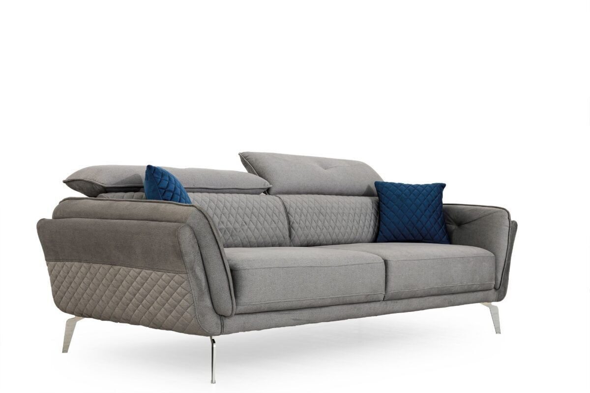Jvmoebel 3 Sitzer Graues Stoffsofa Luxuriöse Polstercouch Moderner