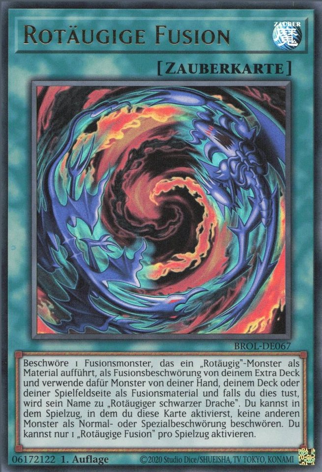 Recollectibles Sammelkarte Yugioh Karte Rotäugige Fusion Deutsch Yu Gi