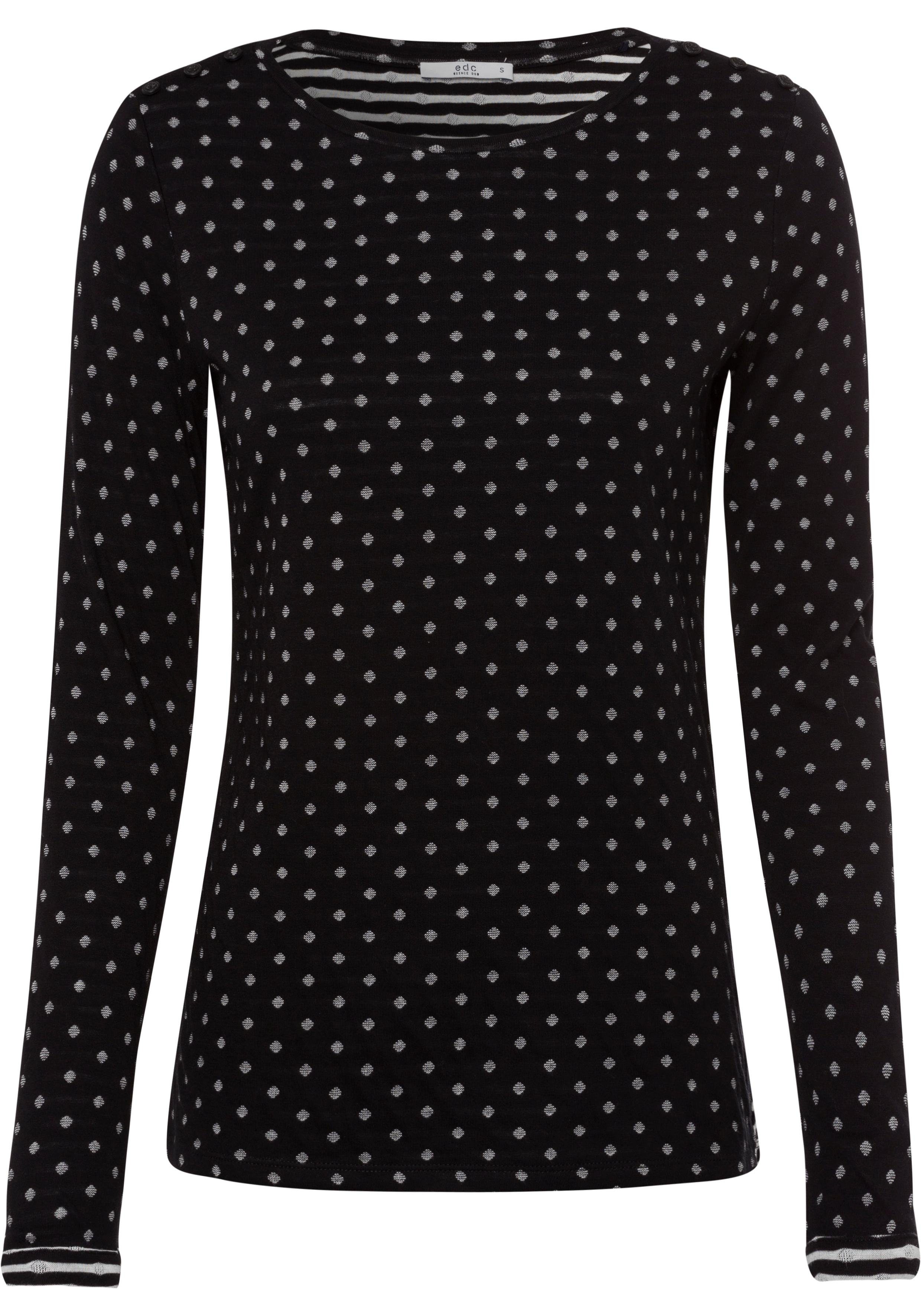 Edc By Esprit Langarmshirt Mit Punkte Und Streifenmuster Online Kaufen