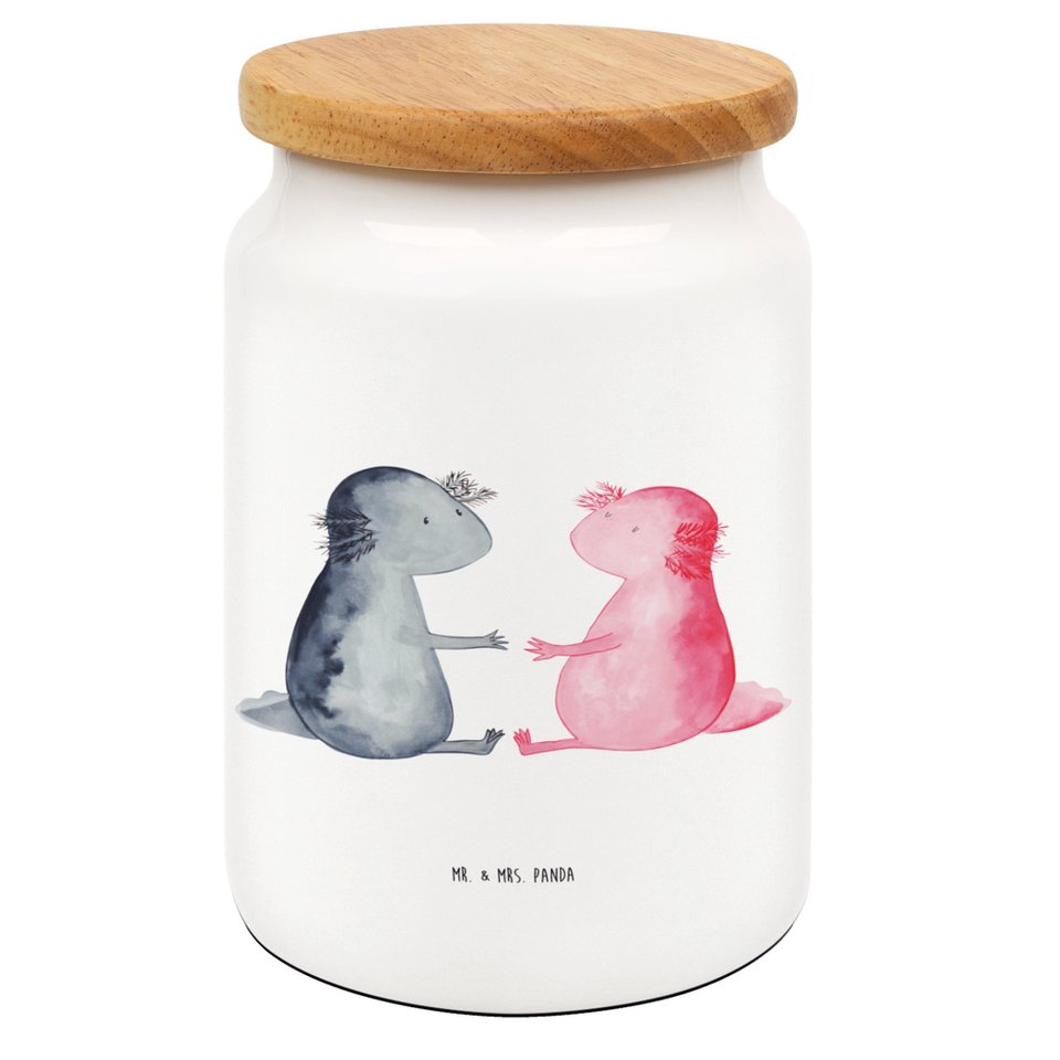 Mr. & Mrs. Panda Vorratsdose Axolotl Liebe - Weiß - Geschenk, Paar ... Mr. & Mrs. Panda Vorratsdose Axolotl Liebe - Weiß - Geschenk, Paar ...
