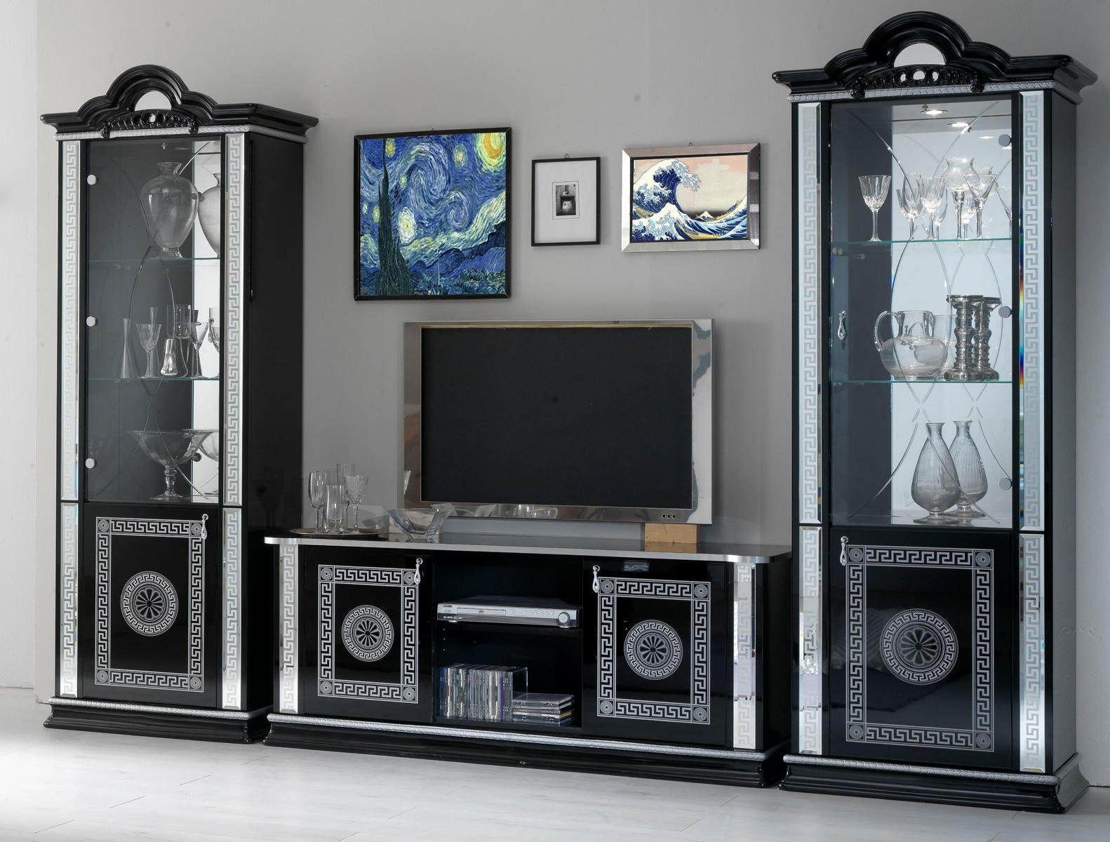 Jvmoebel Wohnzimmer Set Wohnzimmer Set Vitrine Kommode Wandregal