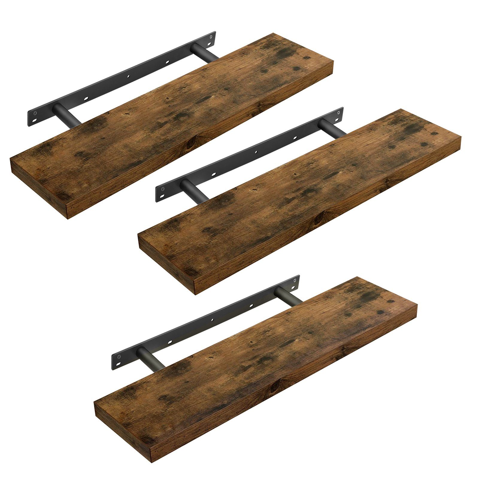 VASAGLE Wandregal, 3-tlg., Wandboard, Bereite 40 / 60 / 80 cm