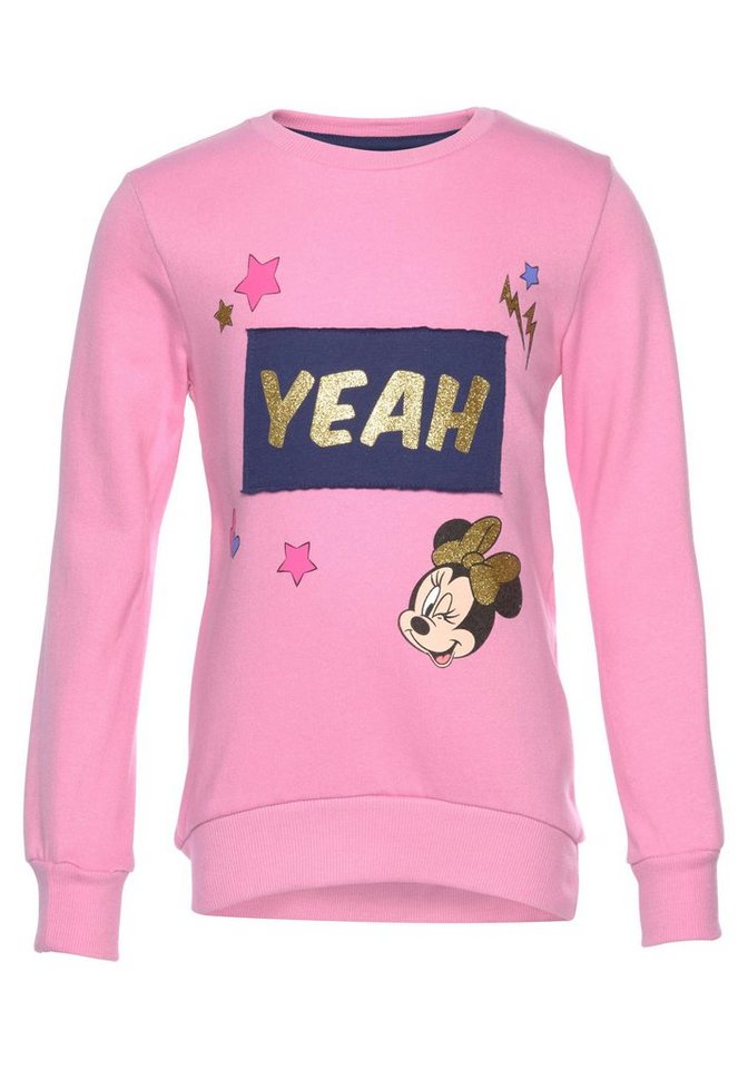 Disney Minnie Mouse Sweatshirt mit Minnie Mouse Glitzerdruck ... Disney Minnie Mouse Sweatshirt mit Minnie Mouse Glitzerdruck ...