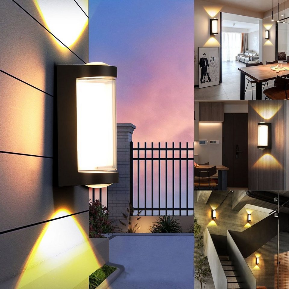 Letgospt Led Wandleuchte 12w Doppelkopf Led Wandlampe Außenip65 Warmweiß