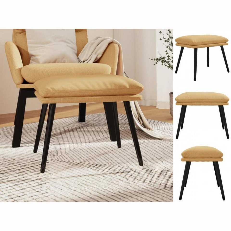 Vidaxl Fußhocker Fußhocker Creme 45x30x39 Cm Mikrofasergewebe Hocker