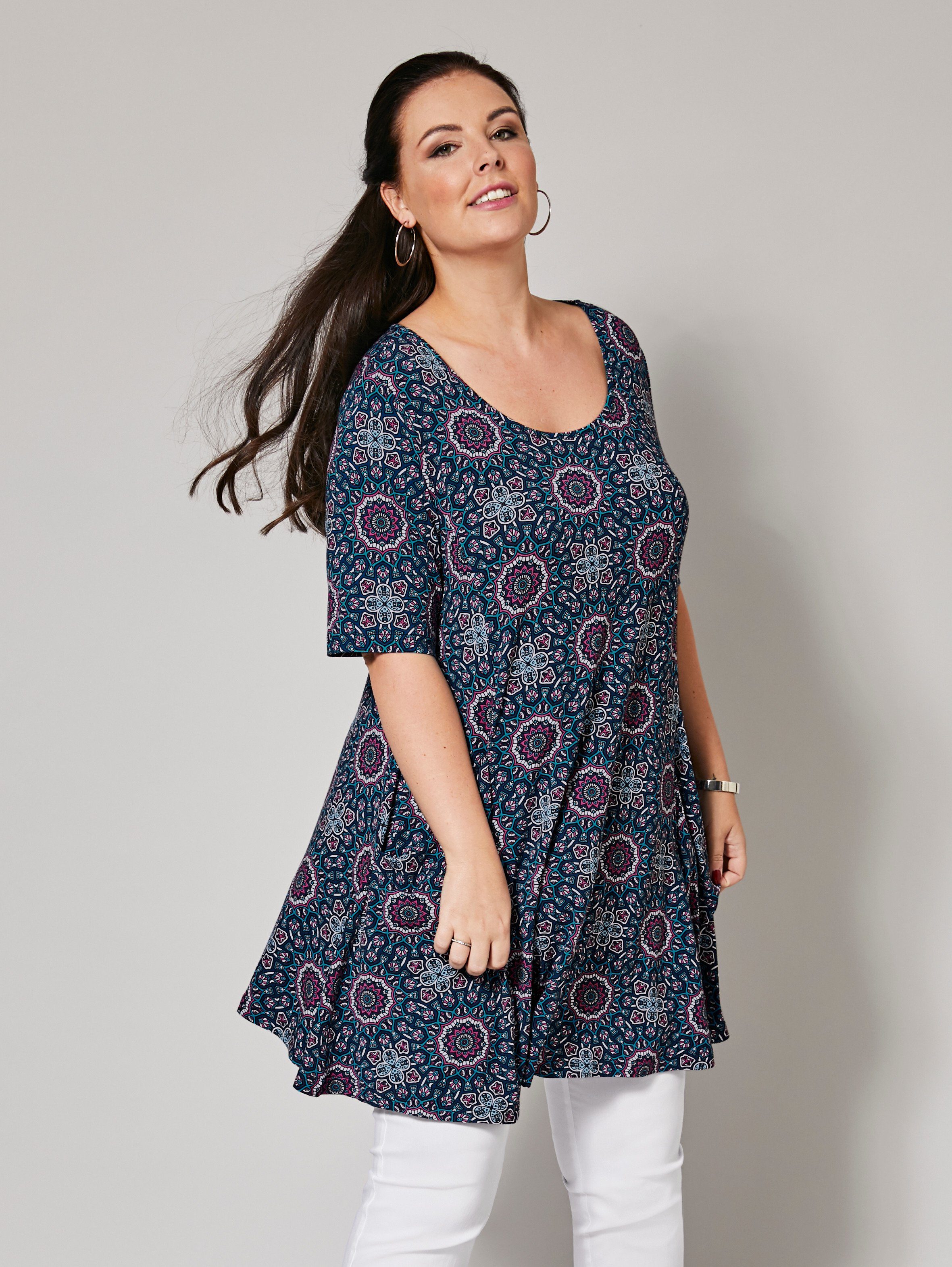 Sara Lindholm By Happy Size Tunika Mit Allover Print Online Kaufen Otto