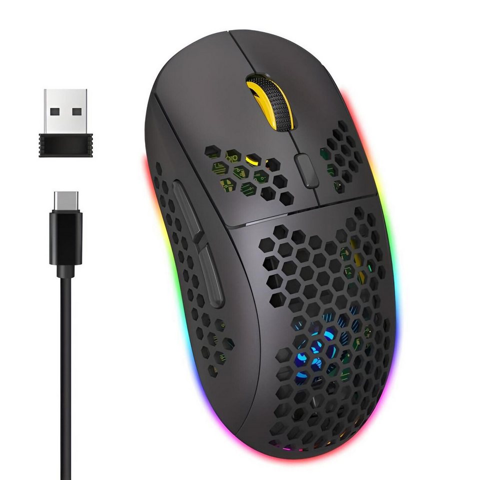 Sandt Design Rgb Gaming Maus Kabellos Wireless Schwarz Usb Gaming Maus