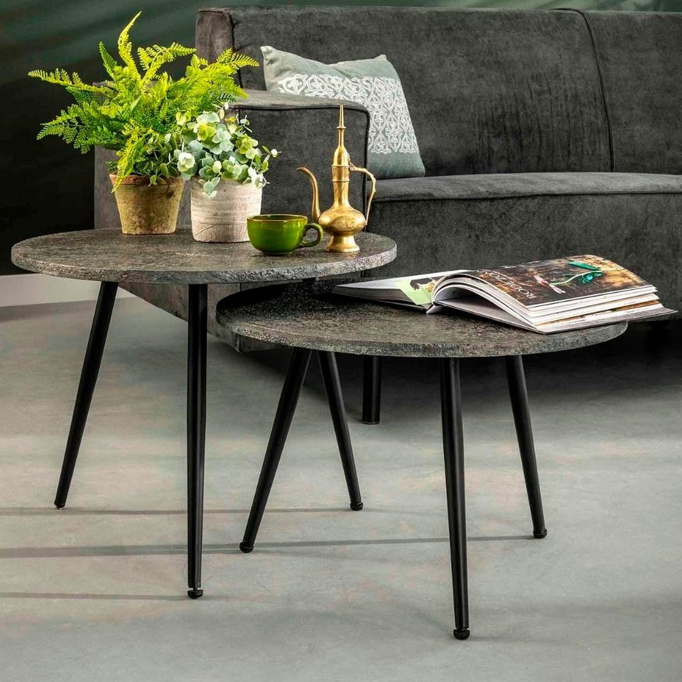 Ringo Living Beistelltisch Massivholz Couchtisch Alaula In Silber Matt