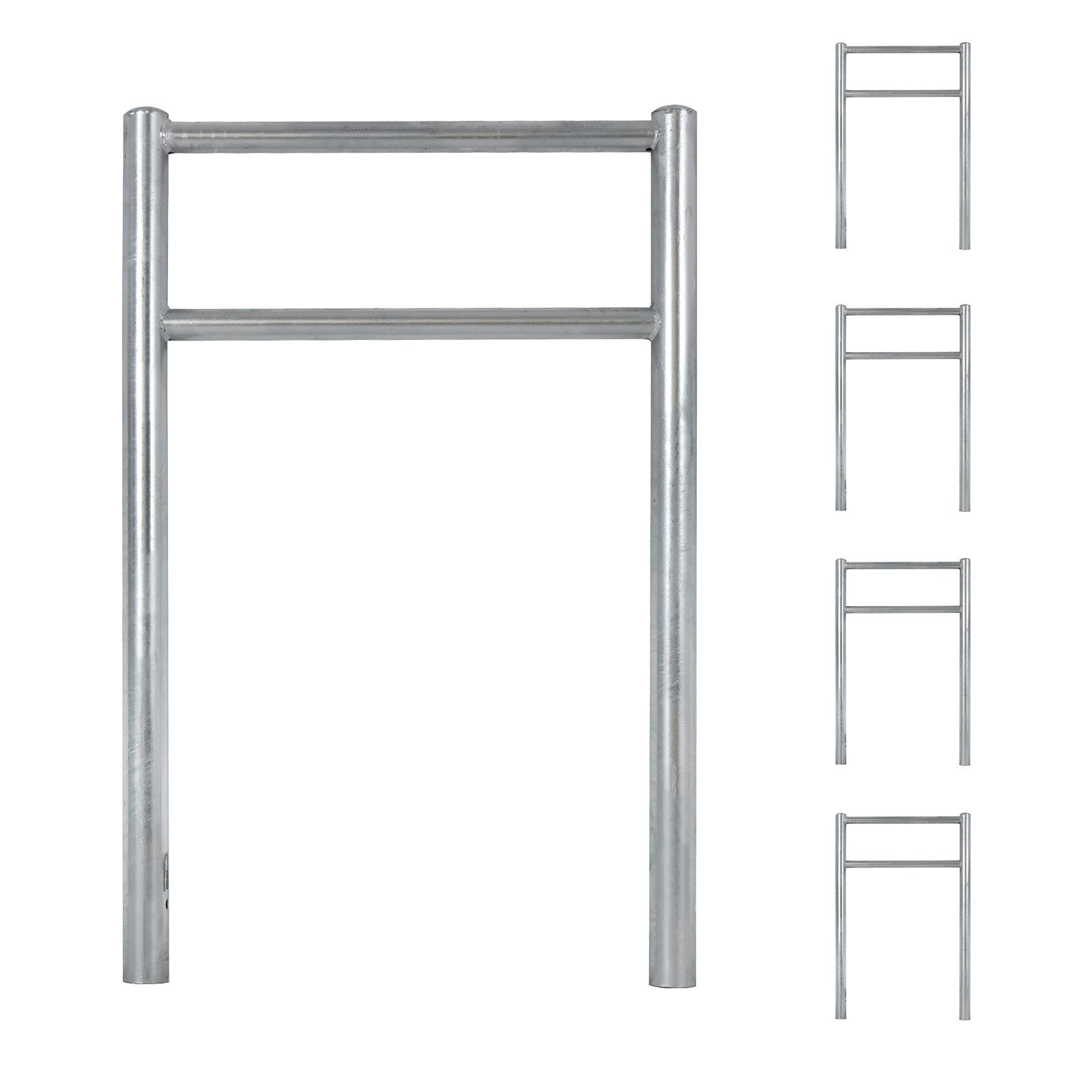 TRUTZHOLM Fahrradständer 5x Fahrradanlehnbügel mit Knieholm 115x75 cm Stahl feuerverzinkt Ø 60 ...