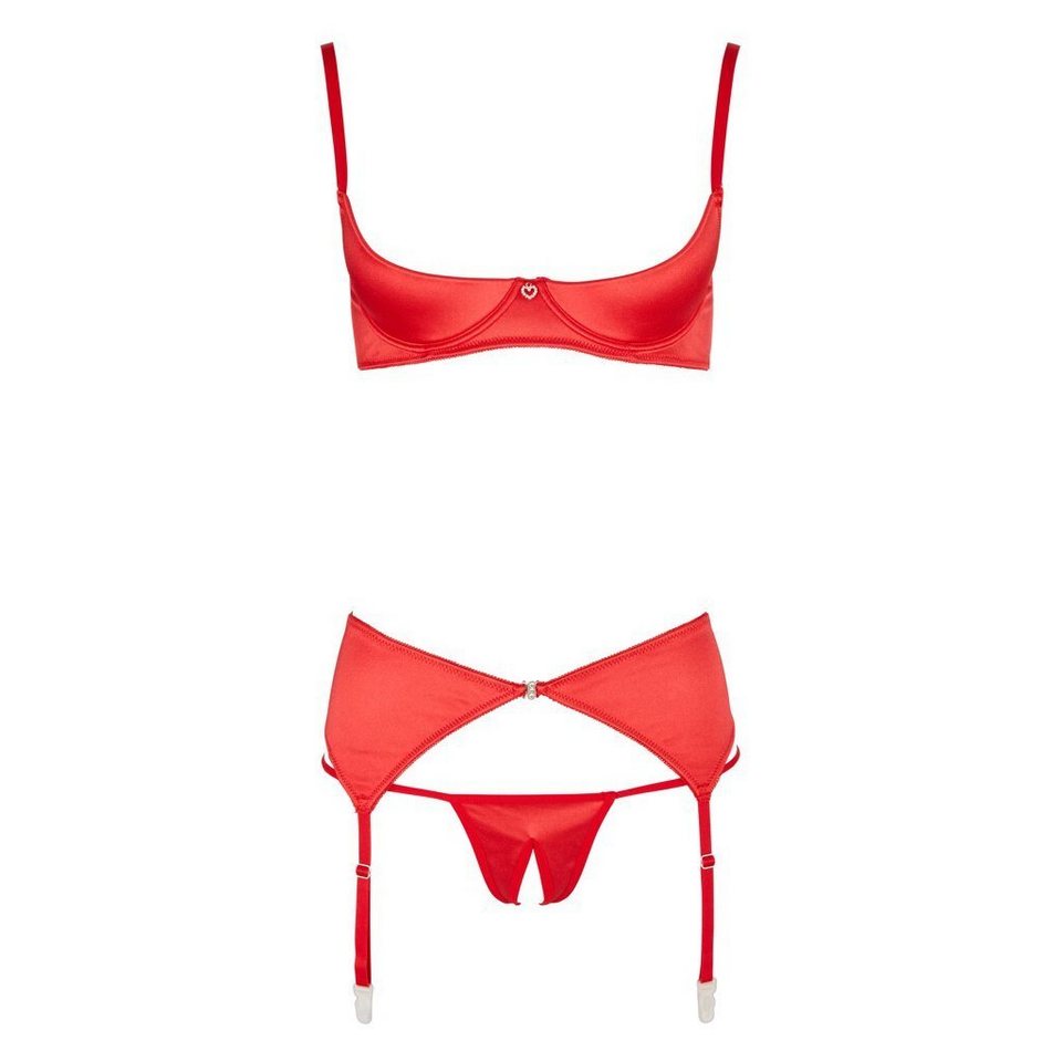 Cottelli Collection Set Ouvert Bh Hebe Set Rot 75b 85c 3 Tlg Hebe