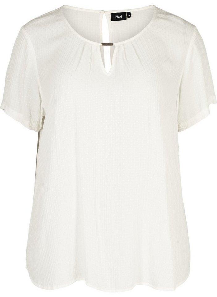 Zizzi Kurzarmbluse Damen Große Größen Bluse Kurzarm Elegant Leicht