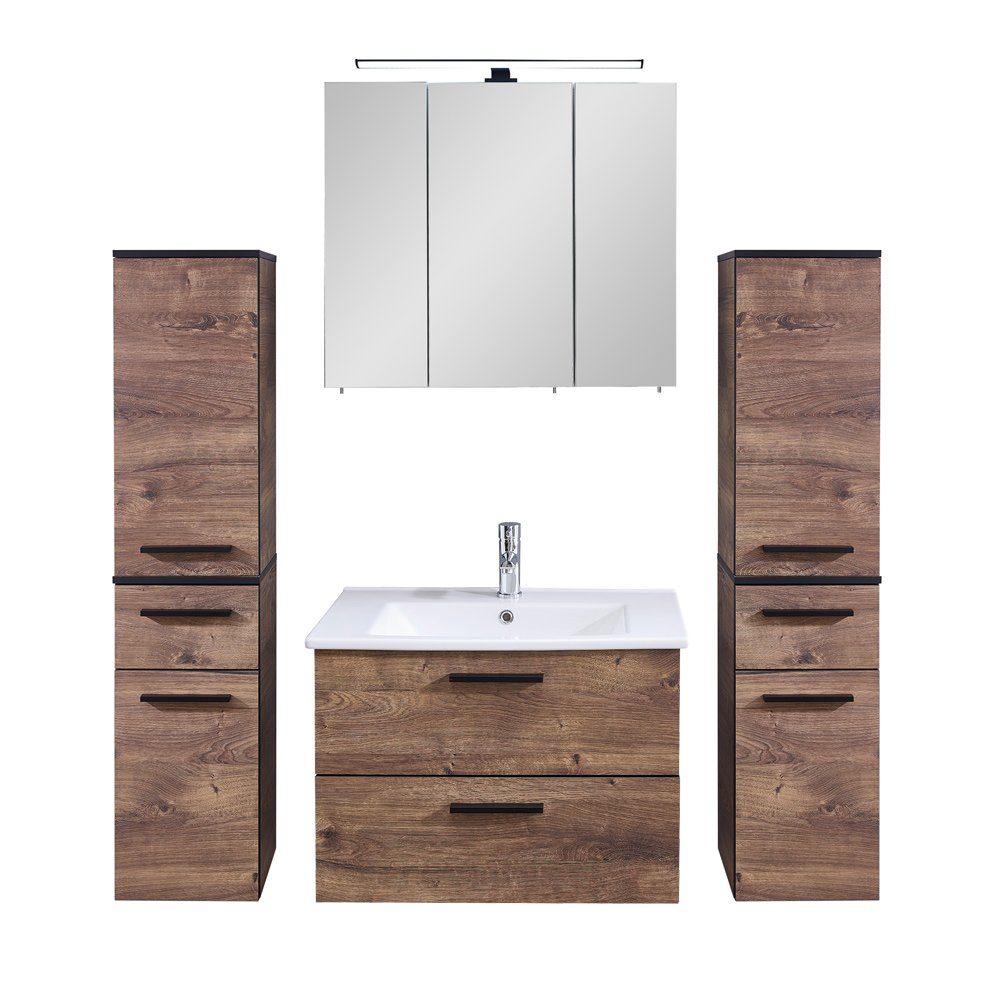 Lomadox Badmöbel Set Murcia 66 Spar Set 4 St 4 Tlg Inkl Led