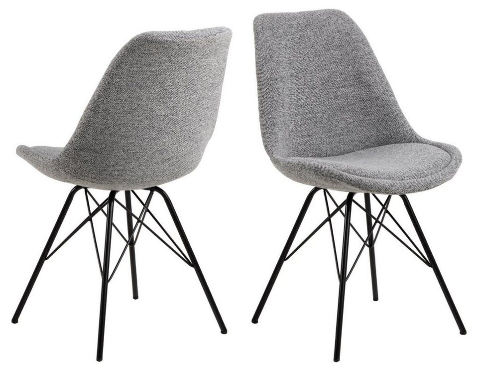 Ebuy24 Esszimmerstuhl 2er Set Eris Esszimmerstuhl Grau