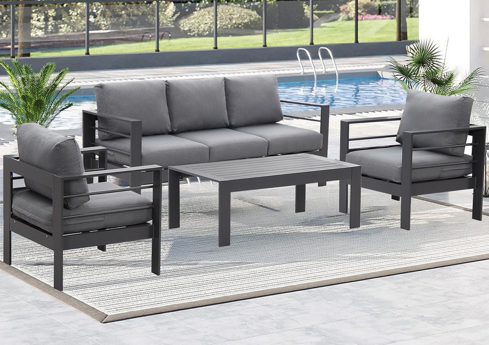 Mexo Gartenlounge Set Gartenmöbel Set Aluminium Loungeset Für Terrasse