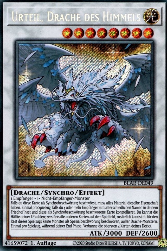 Recollectibles Sammelkarte Yugioh Karte Urteil Drache Des Himmels