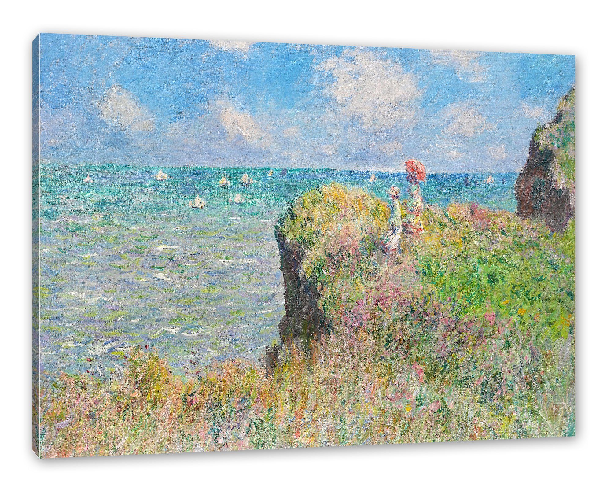 Pixxprint Leinwandbild Claude Monet Spaziergang Auf Klippen Ebene