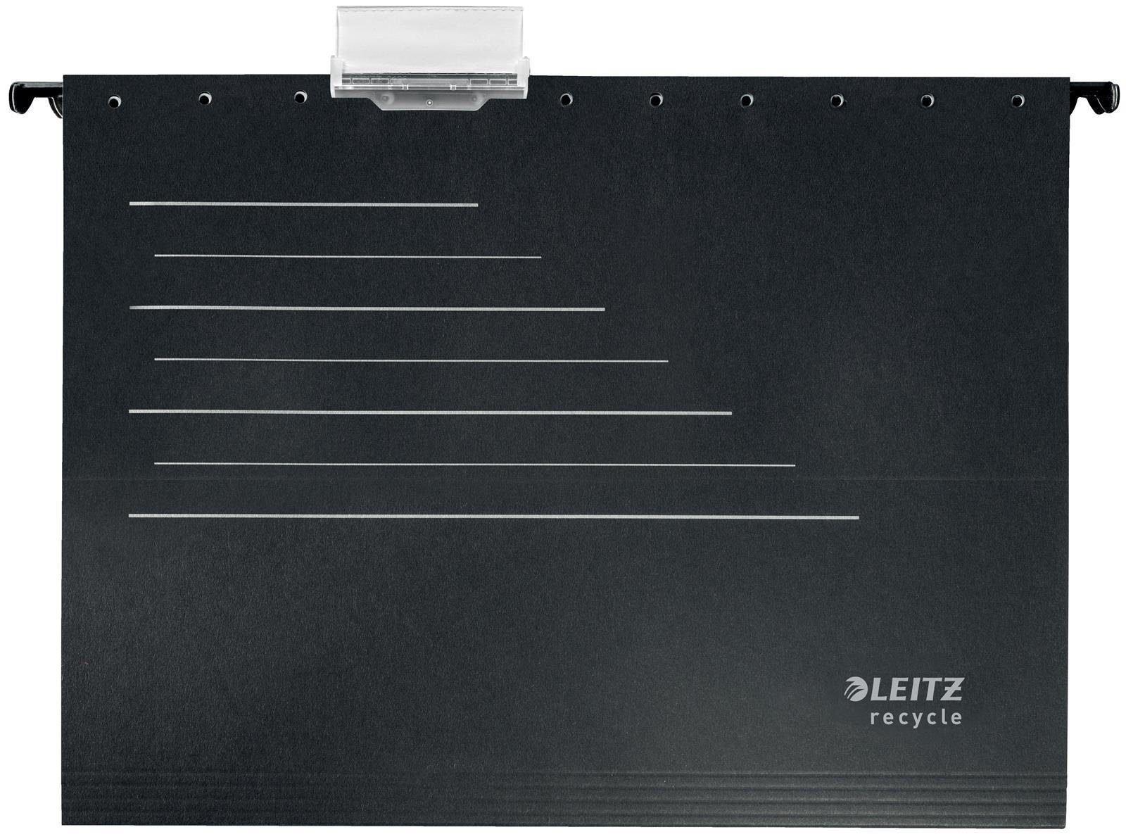 LEITZ Schreibmappe 10x Hängemappe Alpha® Recycle - A4, Karton (RC), schwarz