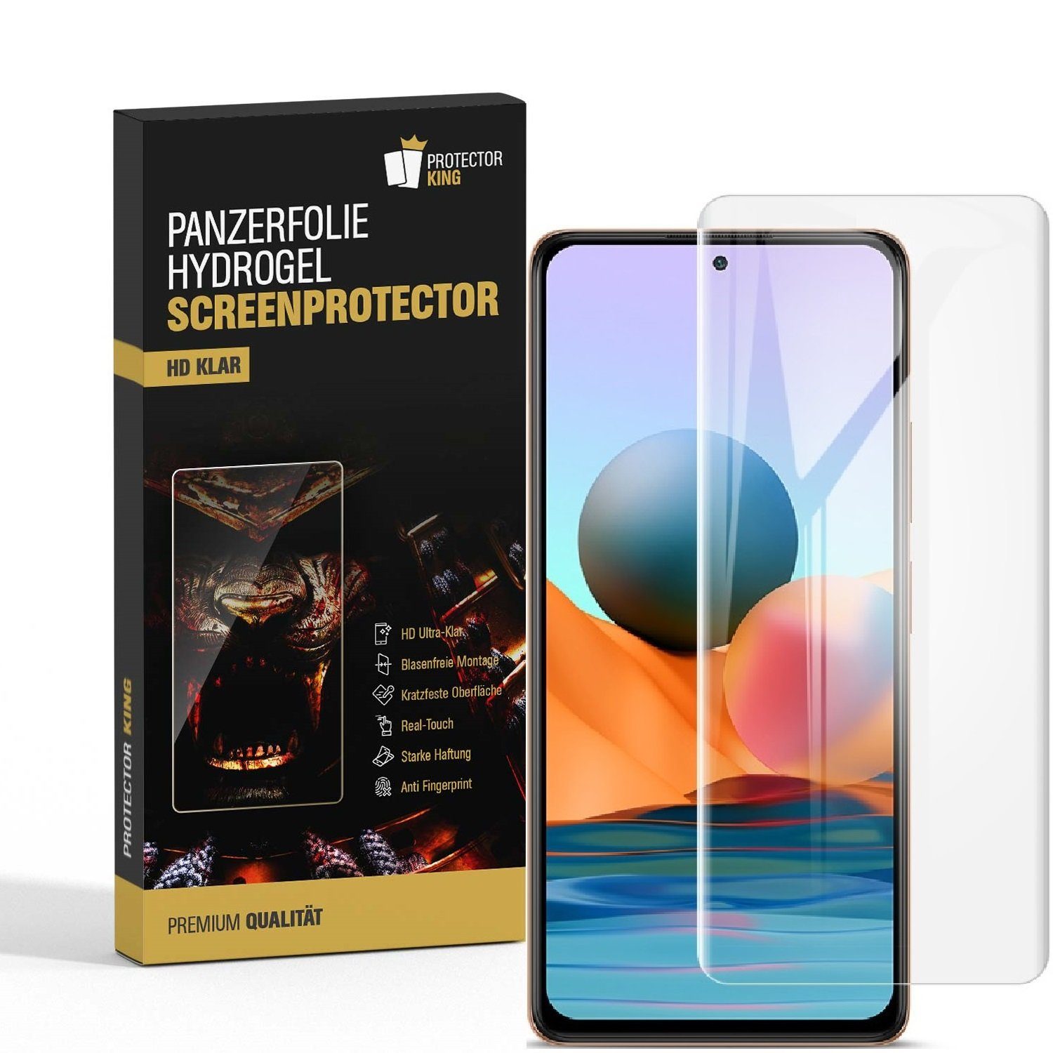Protectorking Schutzfolie 2x Panzerfolie Für Xiaomi Redmi Note 10 Full