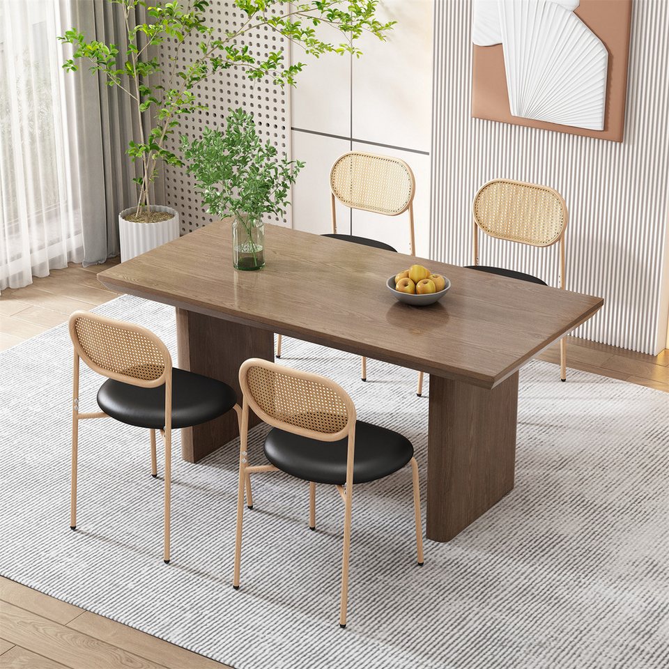 Autolock Esszimmerstuhl 4er Set Esszimmerstuhl Rattan Freizeitstuhl