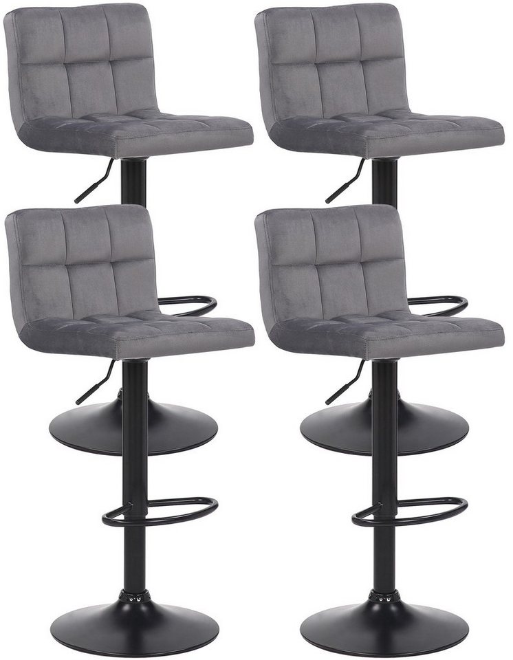 Clp Barhocker Feni Samt 4er Set 4 St 4er Drehbar Und Stufenlos