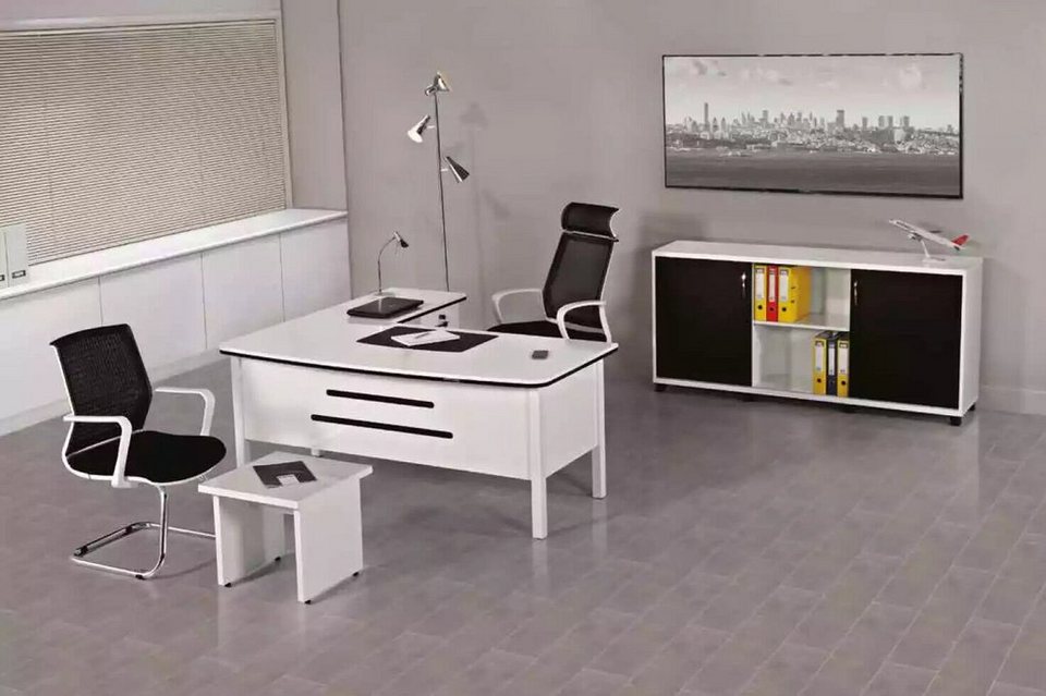 Jvmoebel Eckschreibtisch Luxus Büro Set Arbeitszimmermöbel