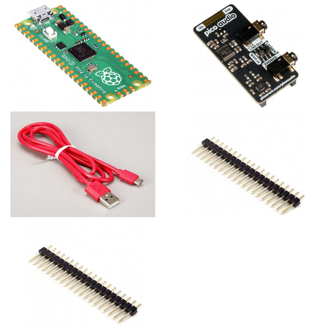 BerryBase Raspberry Pi Pico Audio Kit mit Line-Out/Kopfhörer Verstärker ...