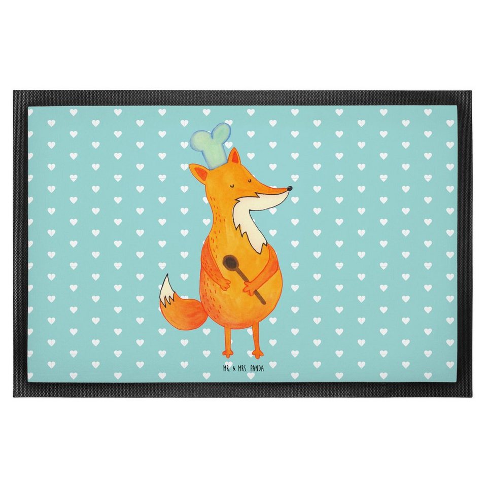 Fußmatte Fuchs Koch Türkis Pastell Geschenk Türvorleger