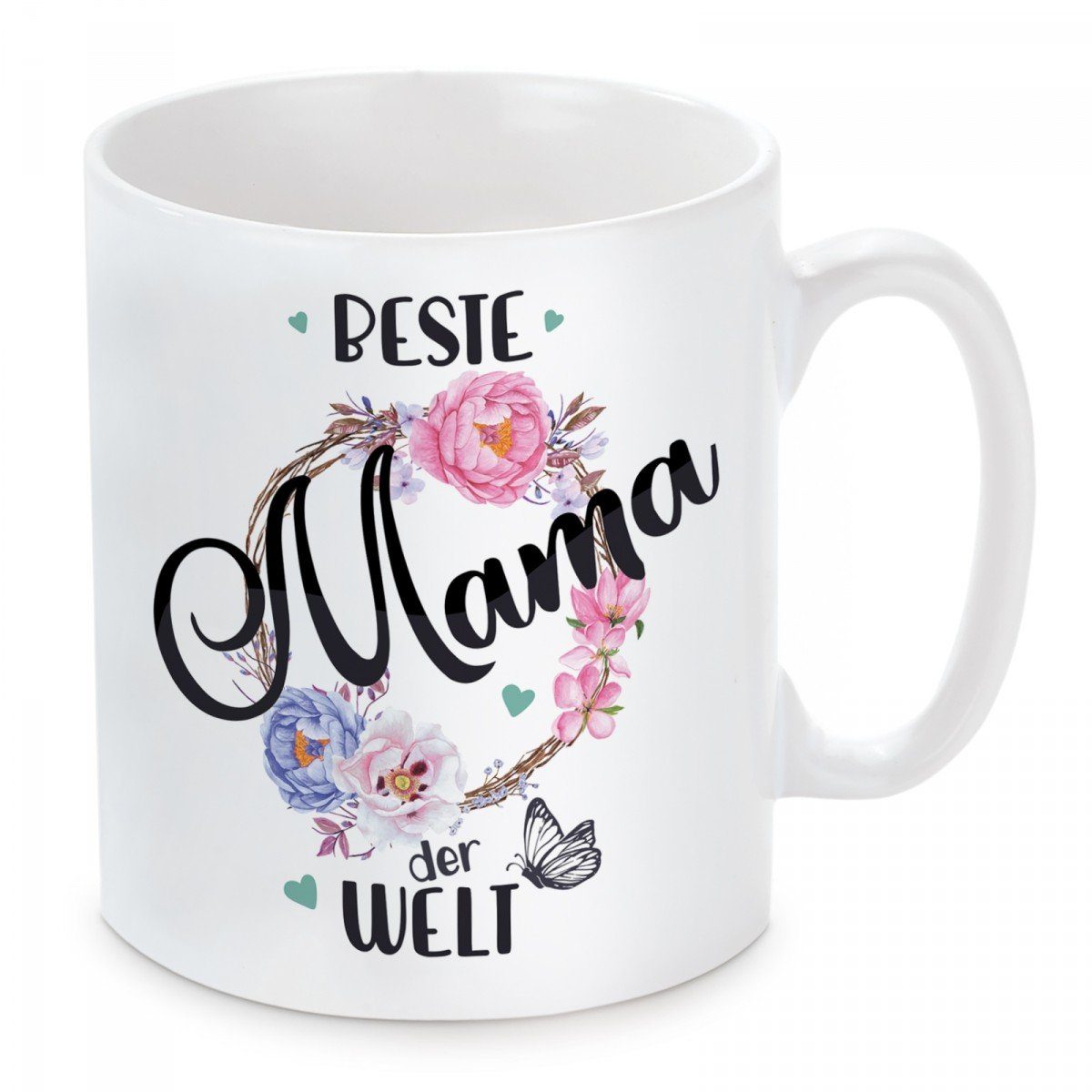 Herzbotschaft Tasse Kaffeebecher mit Motiv Beste Mama der Welt, Keramik, Kaffeetasse ...