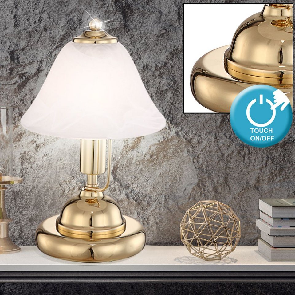 Etc Shop Tischleuchte Messing Tisch Leuchte Wohn Schlaf Zimmer Touch