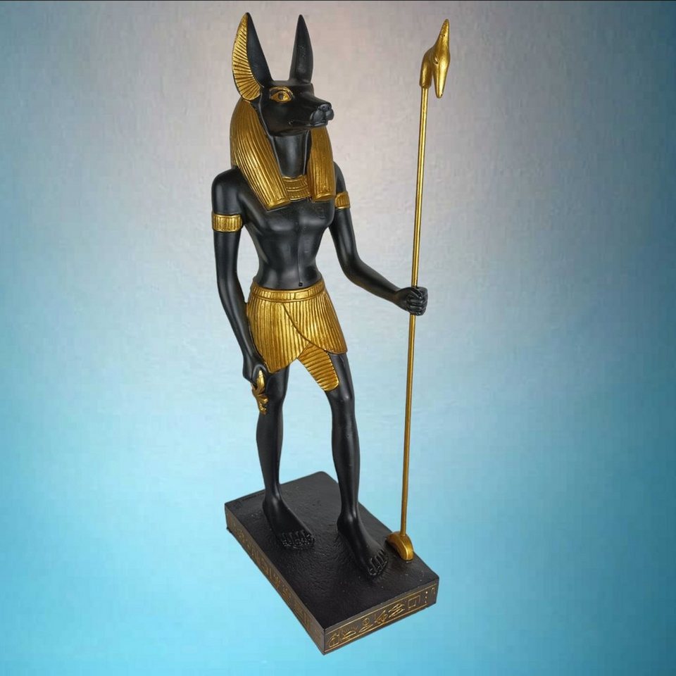 Aspinaworld Dekofigur Anubis Figur Steht Mit Speer Im Arm 41 Cm