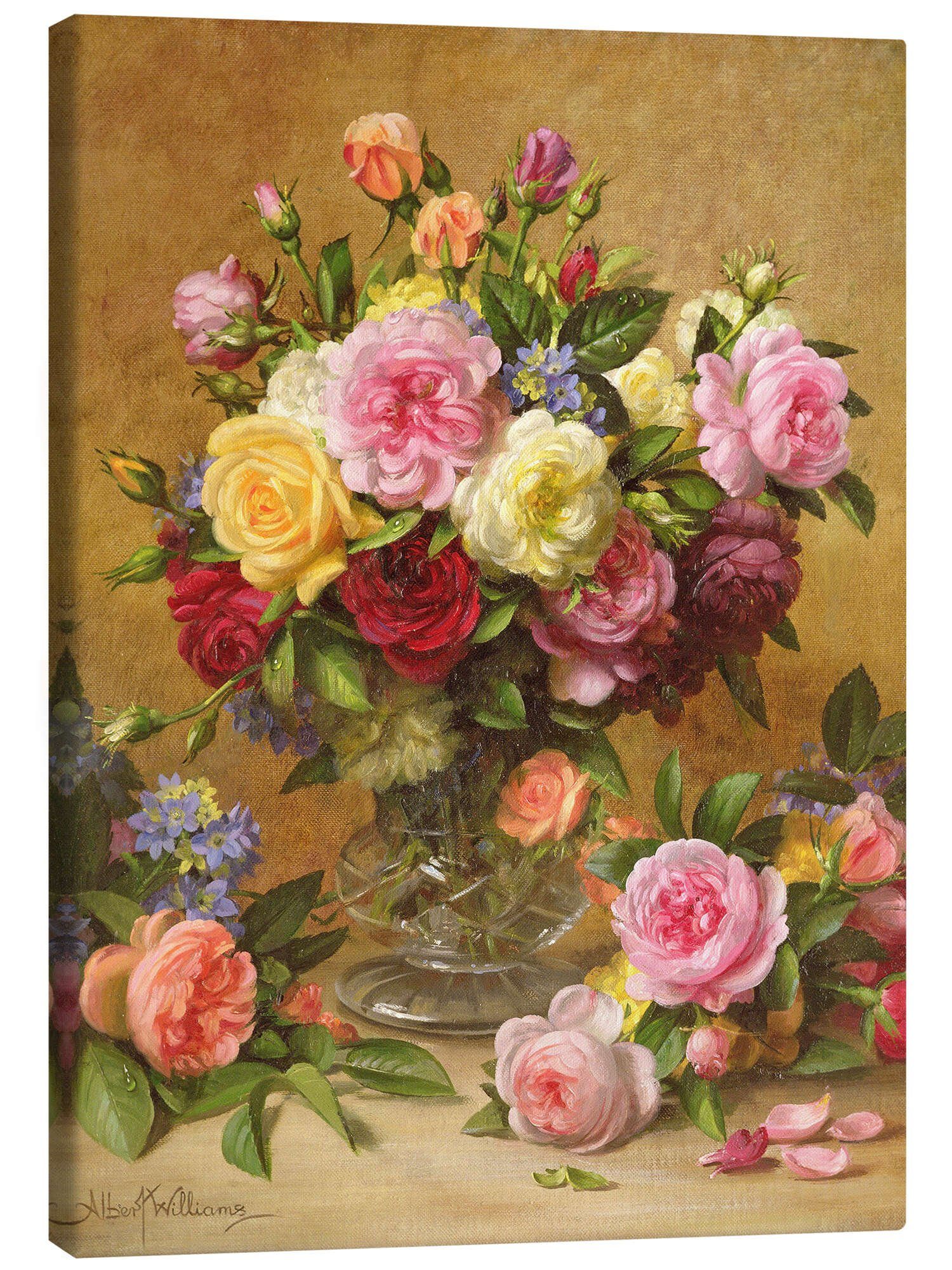 Posterlounge Leinwandbild Albert Williams, Viktorianische Rosen, Malerei