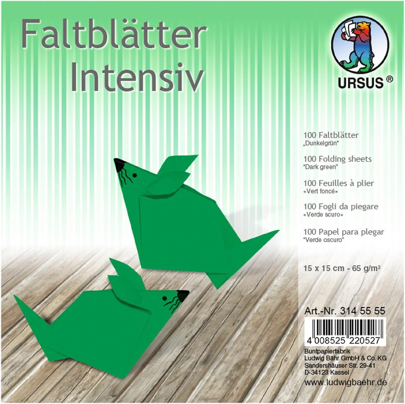 Ursus Ludwig Bähr Bastelkartonpapier Ursus Faltblätter Intensiv