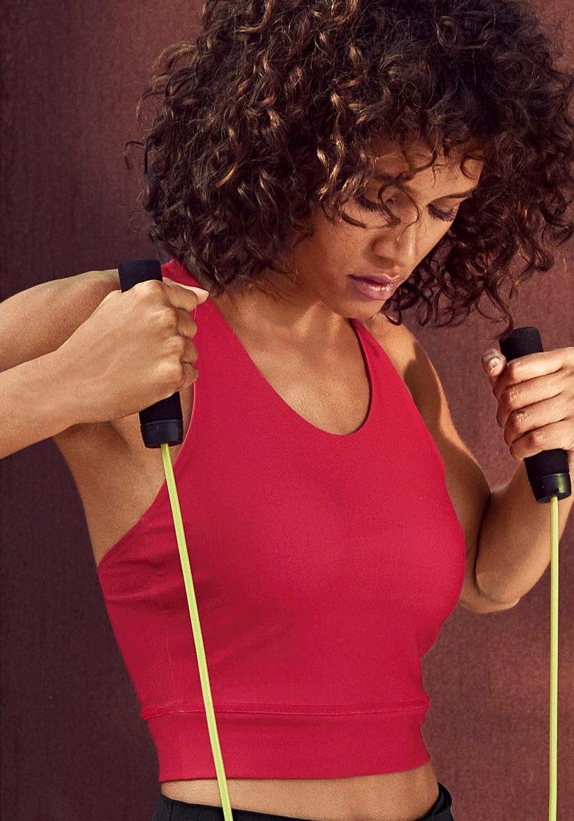 Lascana Active Crop Top Technical Red Performance Cropped Top Online