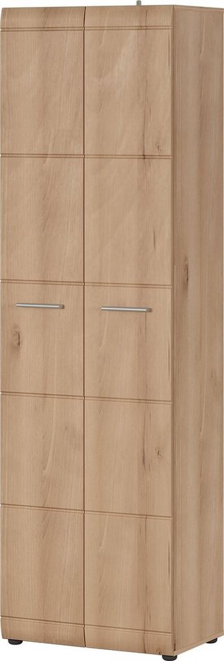 Möbelando Garderobenschrank 402 In Braun Mit 2 Türen Und 4 Einlegeböden