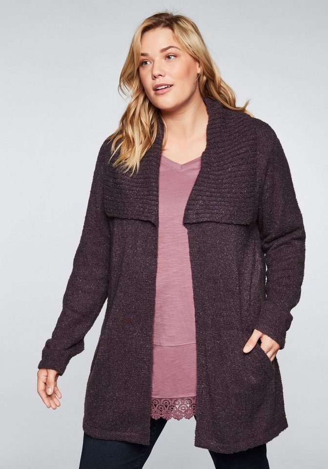 Sheego Longstrickjacke Mit Rippbund In Verschlussloser Form Online