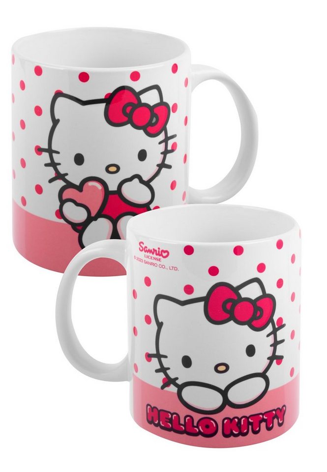 United Labels® Tasse Hello Kitty Tasse Dots Becher Kaffeetasse 320